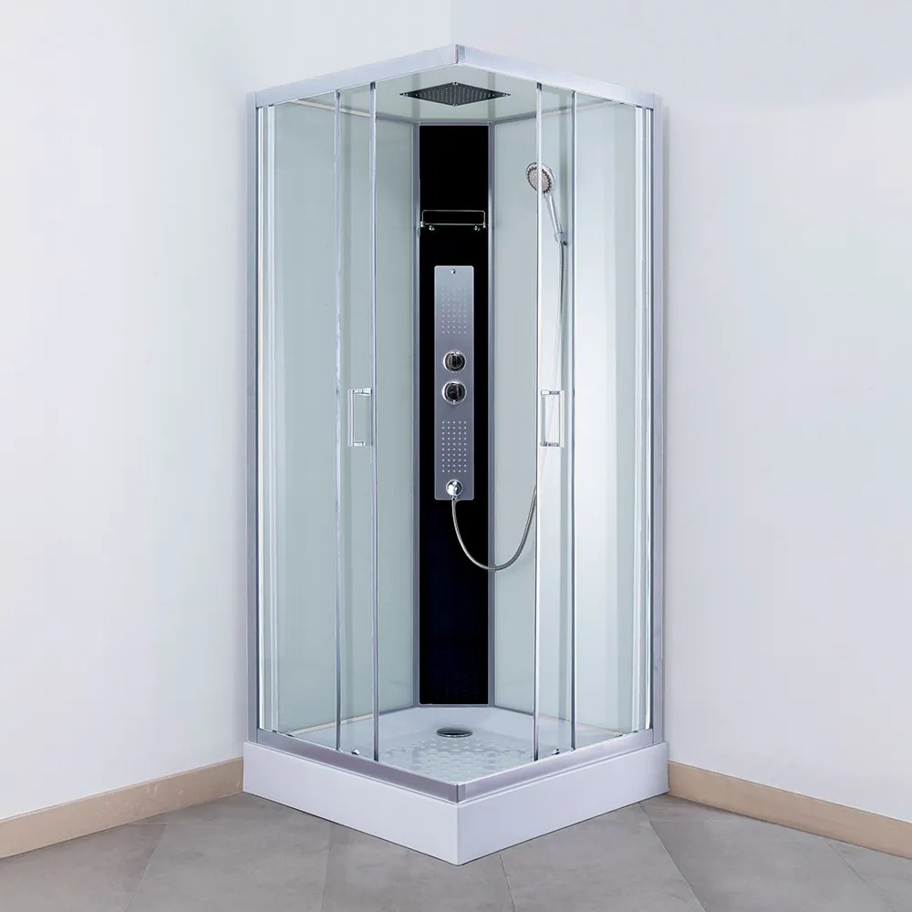 Roltechnik Outlet Hydromasážní box LUCIDUS SQUARE Varianta: rozměry: 90x90 cm - (LUCIDUS SQUARE/90x90 - 4000898), Barva profilů a typ výplně: profily: brillant, výplň: transparent