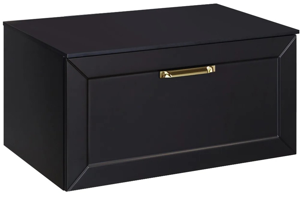 BESCO Spodní skříňka DEXA černá matná Barva - Černá , Madla - Zlatá, Rozměr A - 60 cm, Rozměr B - 50 cm, Rozměr C - 40 cm - NASUD654CZ