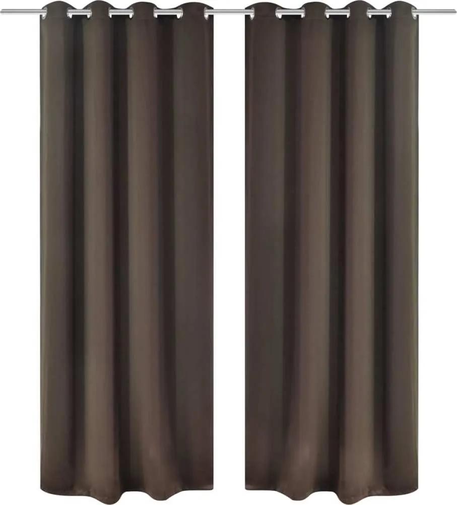 vidaXL Zatemňovací závěsy s kovovými oky, 2 ks, 135x245 cm, [130373] Barva: Černá