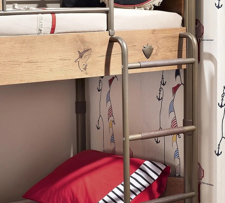 Dětská patrová postel Jack 90x200cm s úložným prostorem - dub lancelot