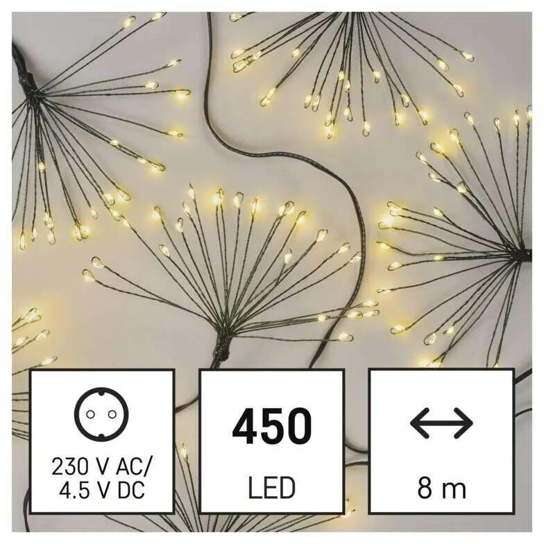 LED girlanda – nano svítící trsy,8m,čas. WW