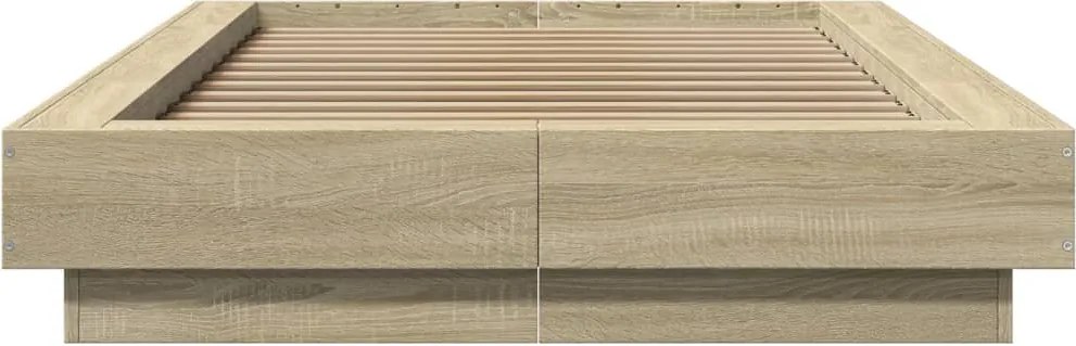 Rám postele s LED osvětlením dub sonoma 100 x 200 cm kompozit 3281114