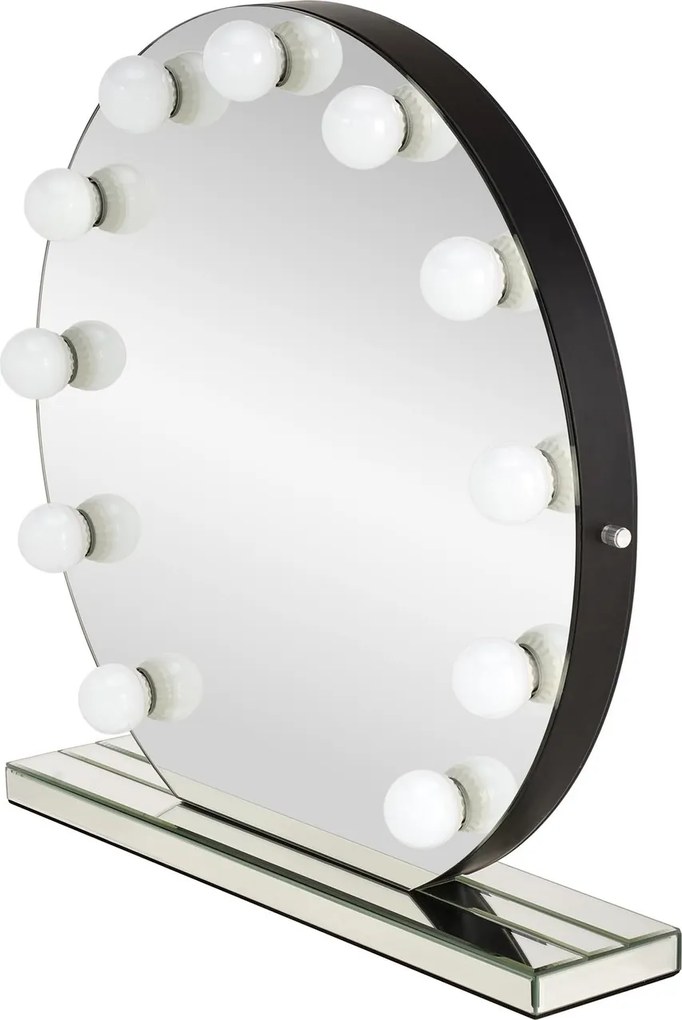 Stolní kosmetické zrcadlo Torano s LED osvětlením bílé/stříbrné