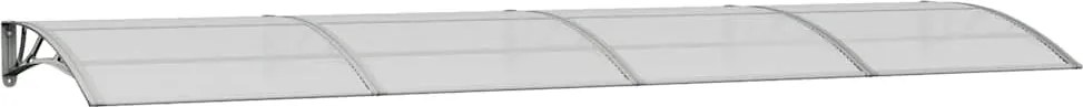 Stříška nad dveře šedá 400 x 100 cm polykarbonát 153601