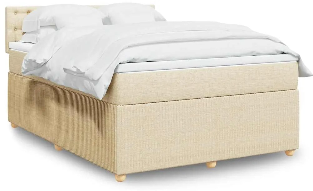 Box spring postel s matrací krémová 140x190 cm textil 3289770