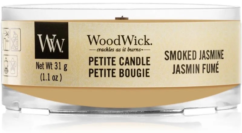 Woodwick Smoked Jasmine votivní svíčka s dřevěným knotem 31 g