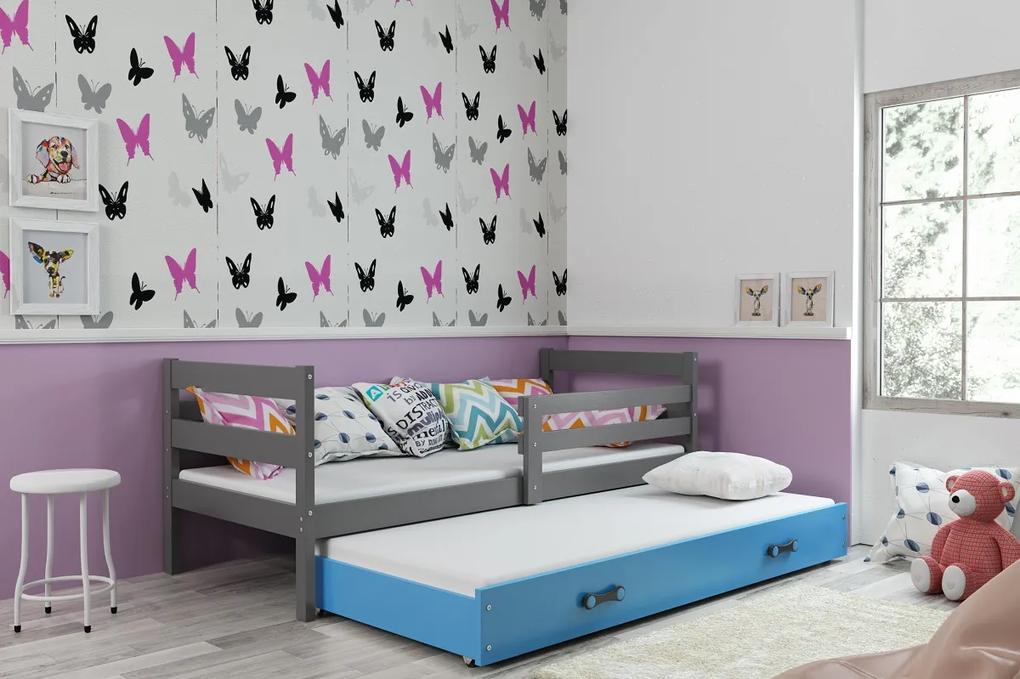 BMS Group Dětská postel s výsuvnou přistýlkou ERYK grafit Velikost postele: 190x80 cm, Barva šuplíku: Růžová