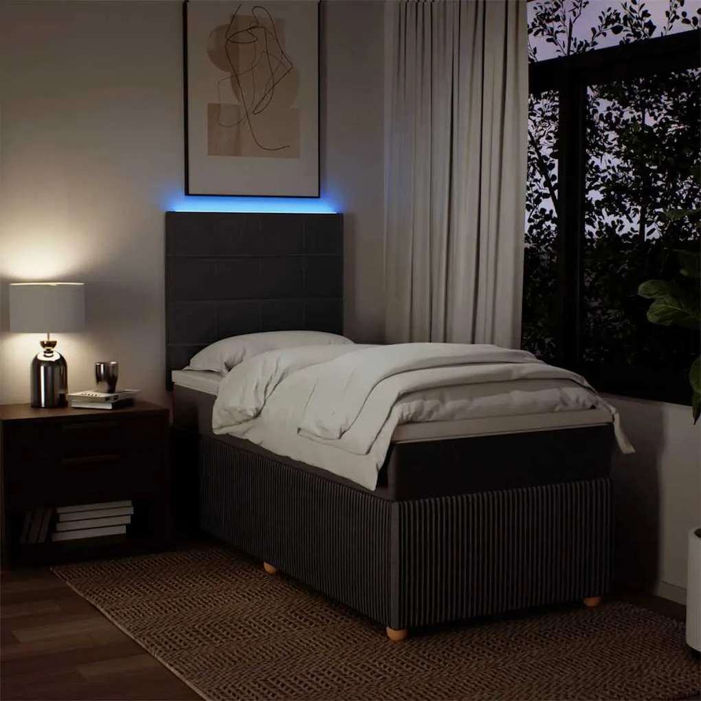 Box spring postel s matrací tmavě hnědá 80x200 cm textil 3294186