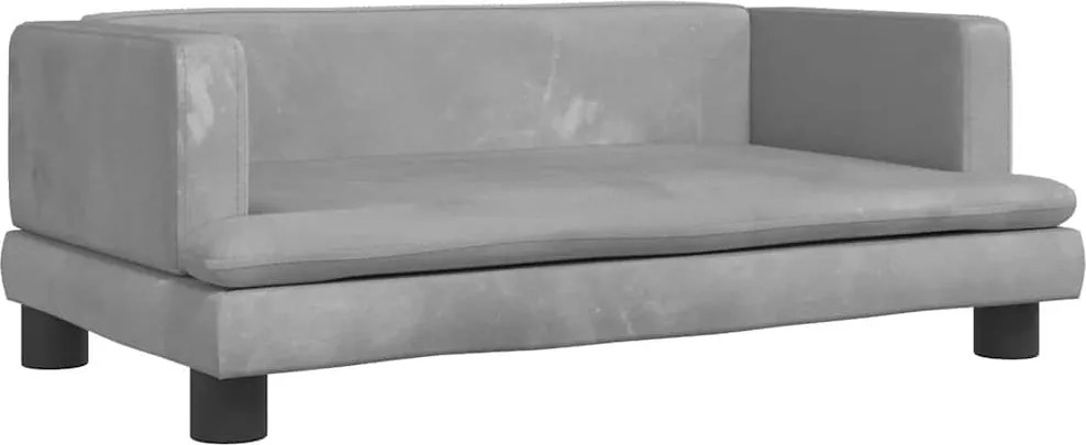 Pelíšek pro psy světle šedý 80 x 45 x 30 cm samet 171895