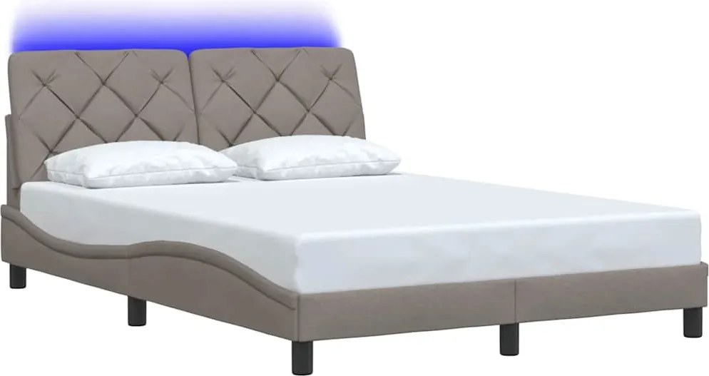 Rám postele s LED bez matrace Taupe 120x200 cm Látka 3310661