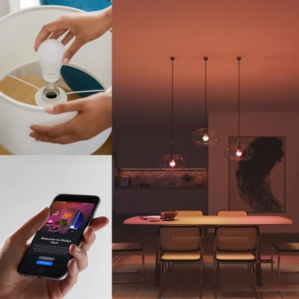 SADA 3x LED Stmívatelná žárovka Philips Hue WACA E27/8W/230V 2200-6500K