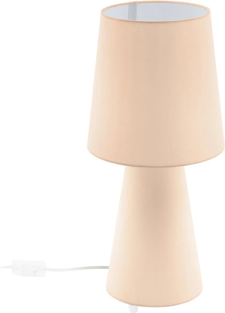Eglo 97567 CARPARA  - Stolní lampička s textilním stínidlem v meruňkové barvě, 47cm výška