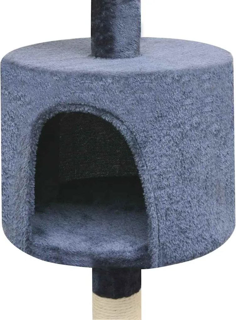 Škrabadlo pro kočky se sisalovými sloupky, 125 cm, tmavě modrá 170484