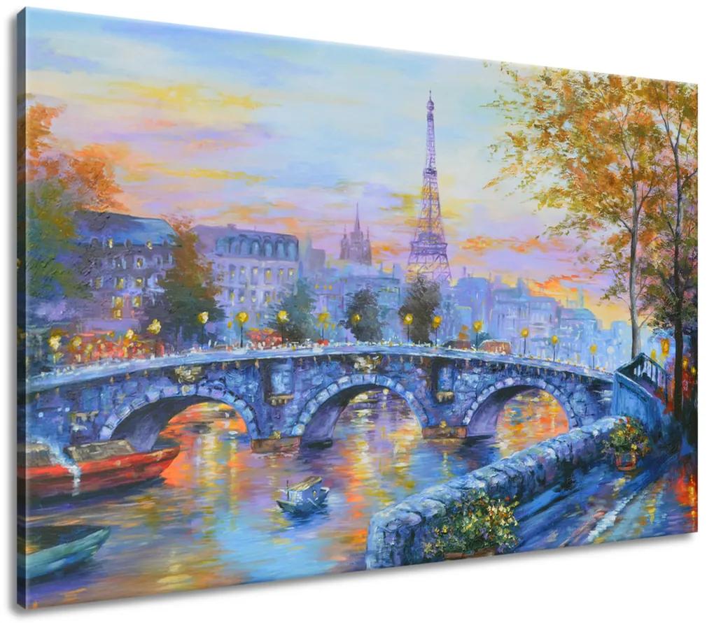 Gario Obraz na plátně Na mostě v Paříži Velikost: 120 x 80 cm