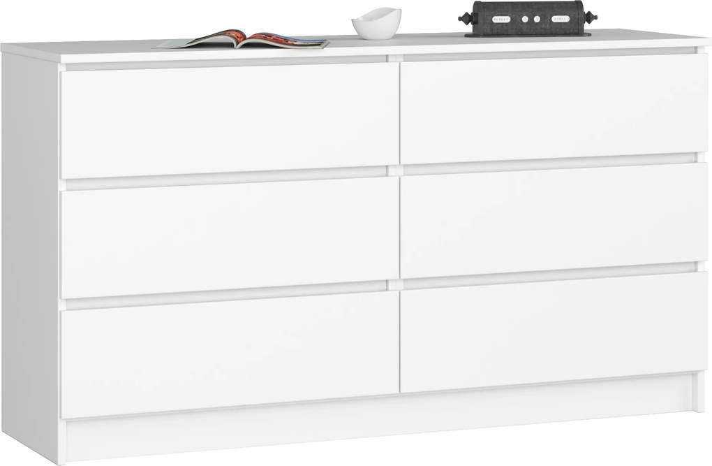 Komoda K140 6SZ bílá