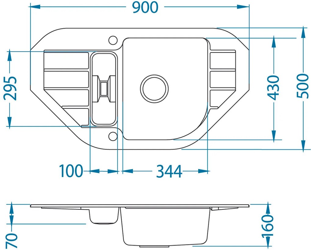 Granitový dřez Alveus NIAGARA 60 černá