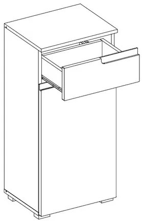 Koupelnová boční skříňka Spice, lesklá bílá
