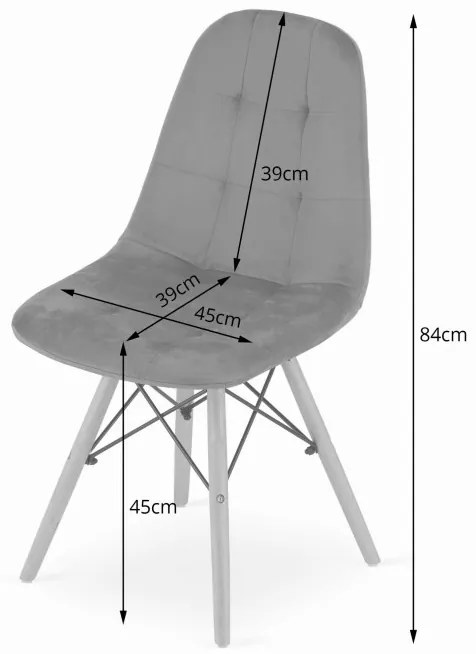Set tří jídelních židlí DUMO - granátové (hnědé nohy) (3 ks)