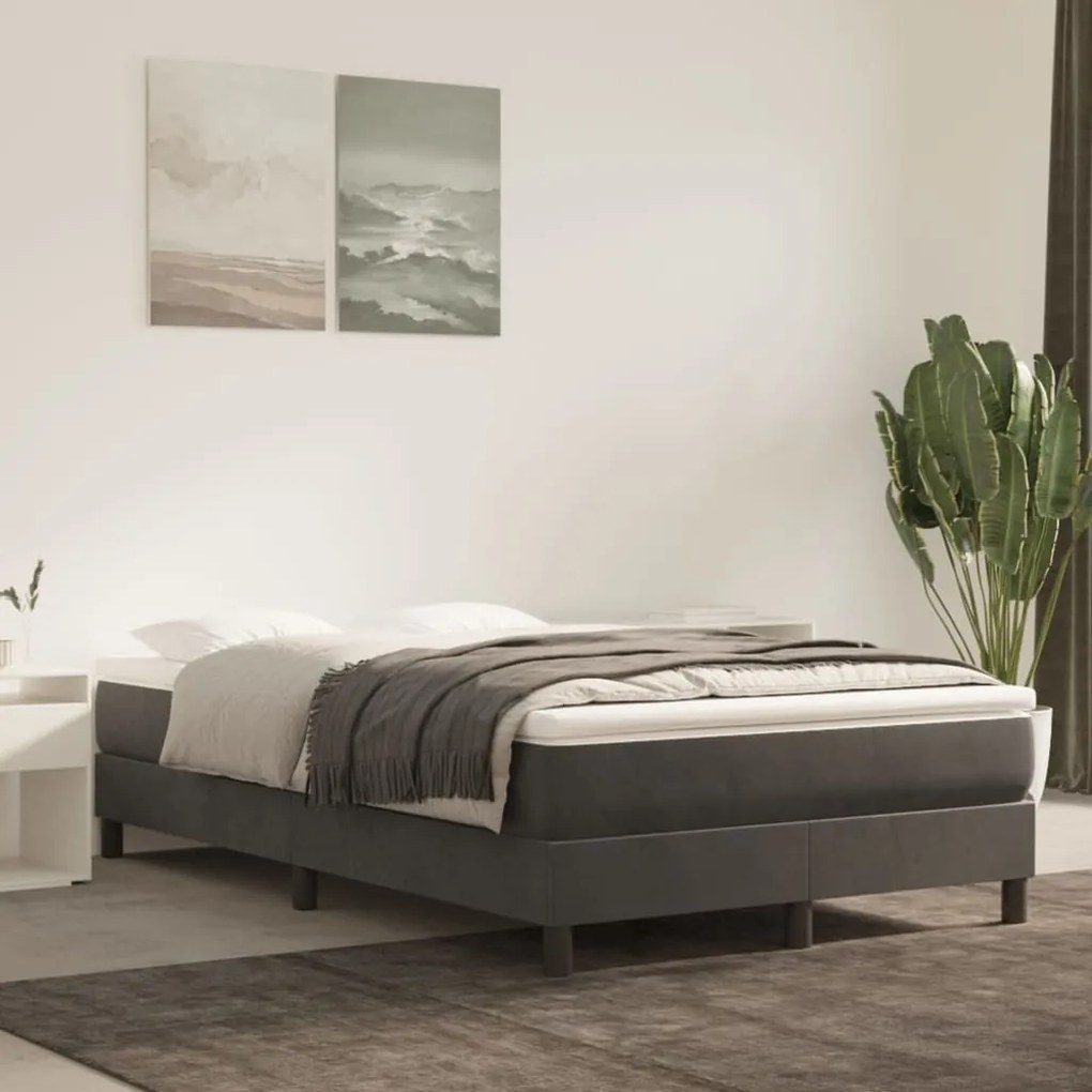 Box spring postel s matrací tmavě šedá 120 x 200 cm samet 3144322