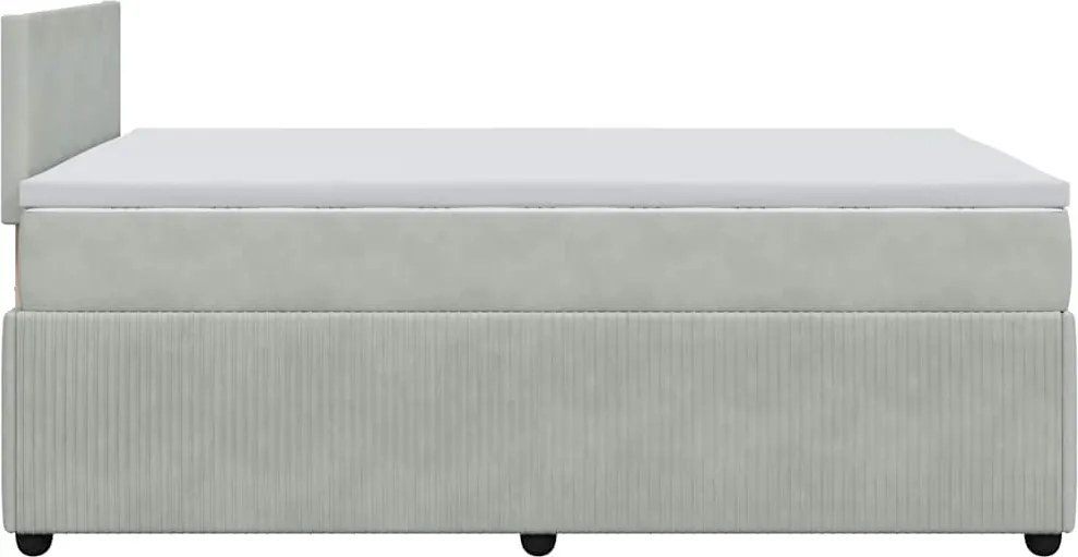 Box spring postel s matrací světle šedá 120 x 200 cm samet 3290004