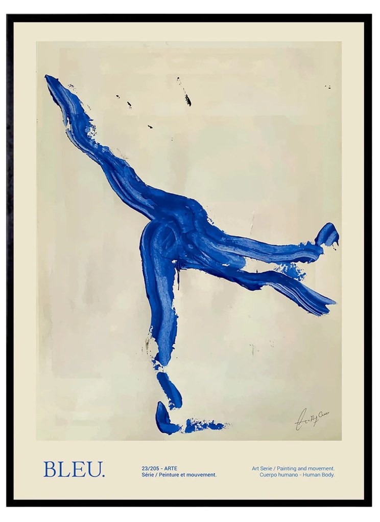 THE POSTER CLUB Autorský plakát Bleu by Lucrecia Rey Caro 50x70 cm, modrá barva, papír