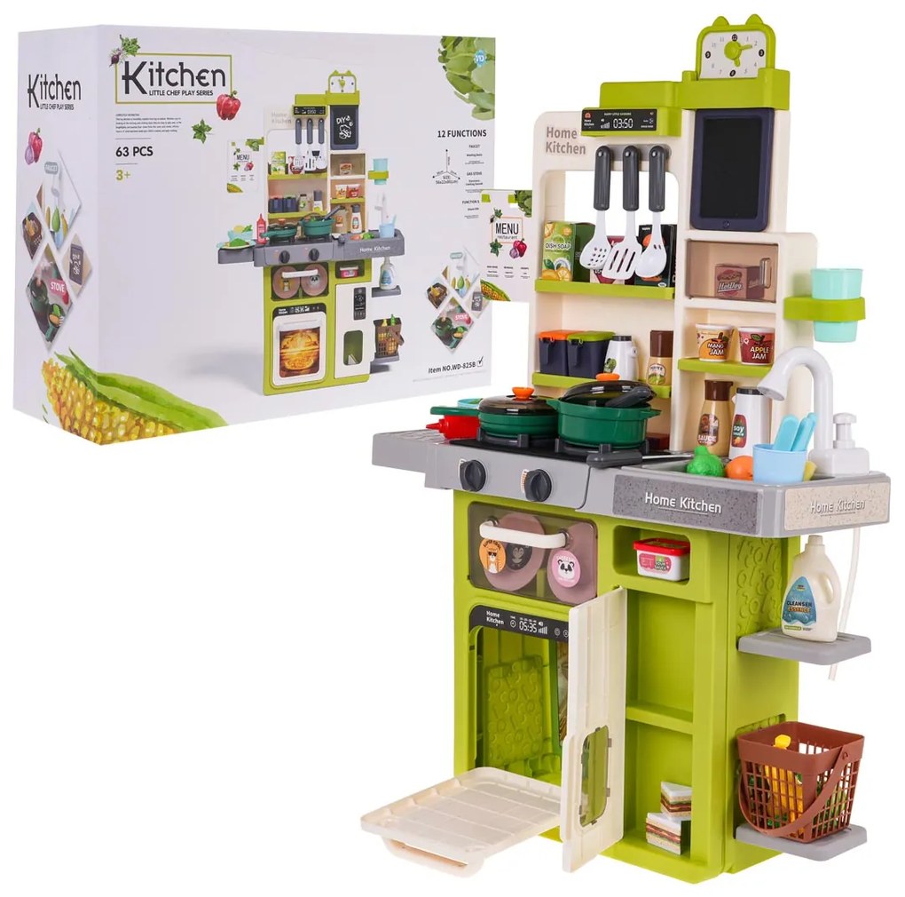 RKToys Dětská kuchyňka s funkcí světel a zvuků Zelená