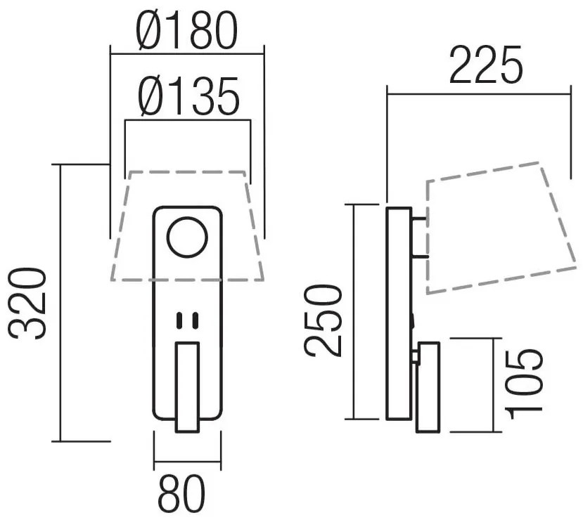 Světla a lustry REDO GROUP Redo NEMIA lampa k posteli s USB 1xE27 + LED 3W 2700K černá Barva stínidla: Černá