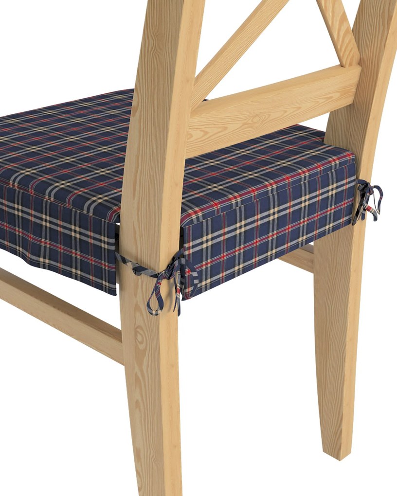 Sedák na židli IKEA Ingolf barva tmavě modrá látka vzorované