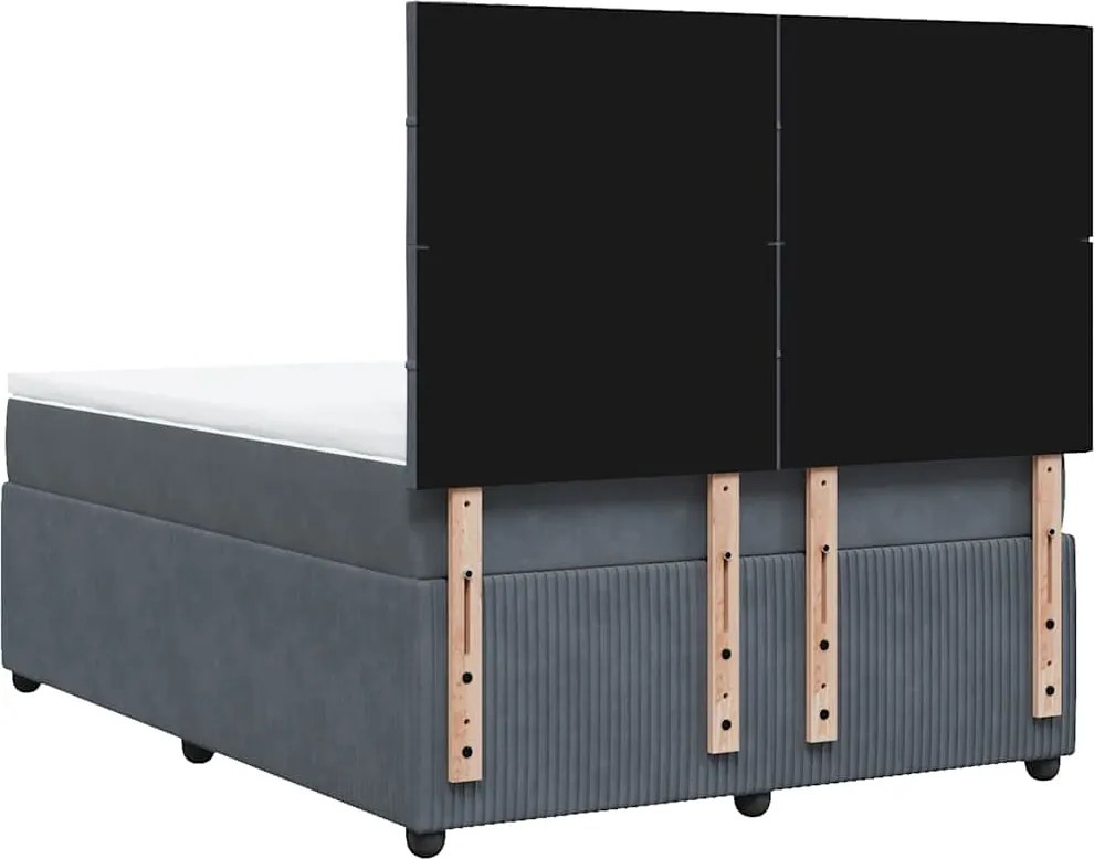Box spring postel s matrací tmavě šedá 160x200 cm samet 3292383