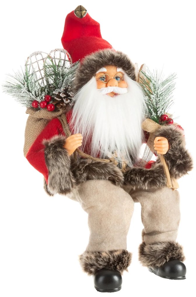 VÁNOČNÍ FIGURKA SANTA 40 CM ČERVENÁ