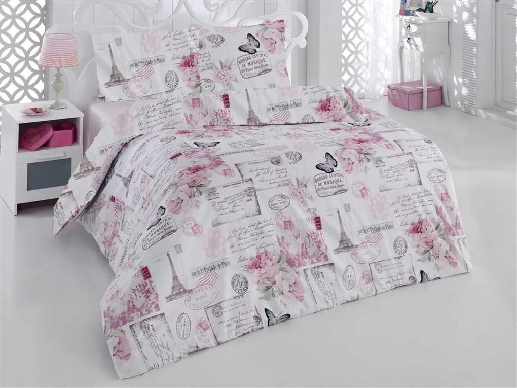 Brotex prehoz na postel jednolůžkový Paris růžová 140 x 200 cm