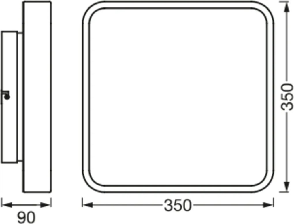 LEDVANCE Sapho, ORBIS BACKLIGHT stropní svítidlo, 350x350mm, WIFI RGB + stmívatelné, 2800lm, 28W, černá
