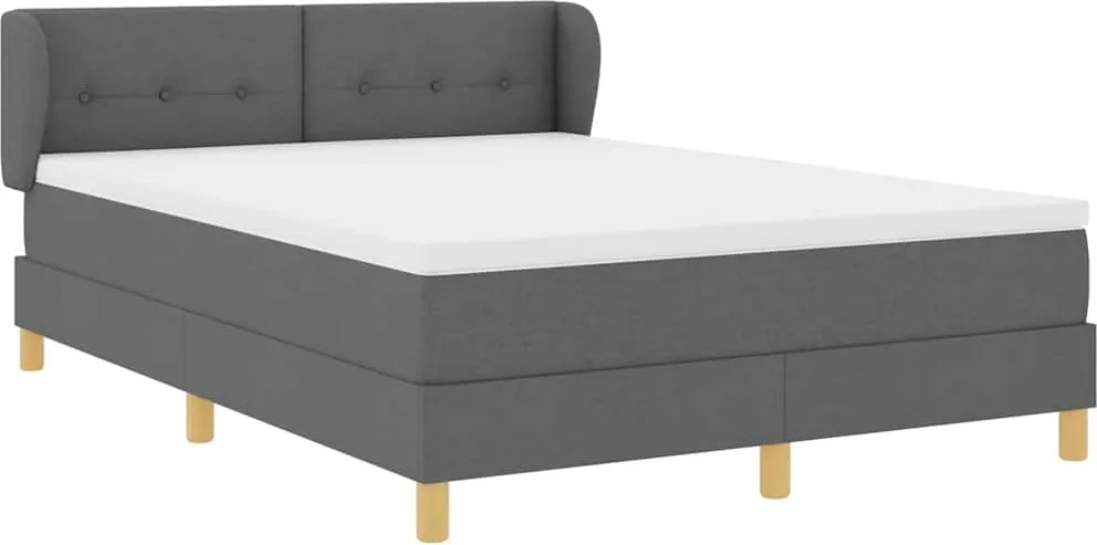 Postel s boxspringem s čelo Tmavě šedá 160 x 200 cm textil 3340221