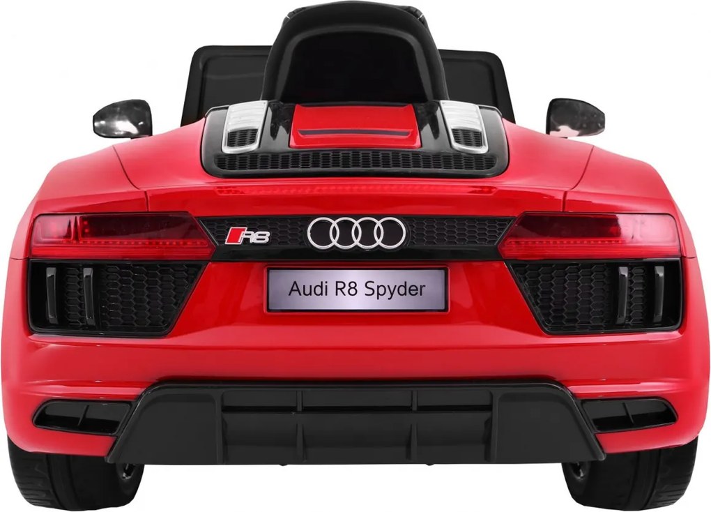 Ramiz Elektrické autíčko Audi R8 Spyder pro děti červené + dálkové ovládání + EVA + pomalý start + rádio MP3 + LED