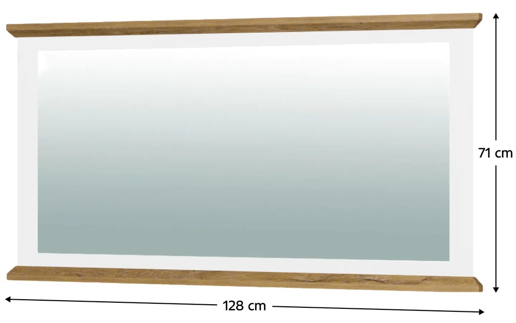 Kondela Zrcadlo MZ16, bílá/dub grand, LEON