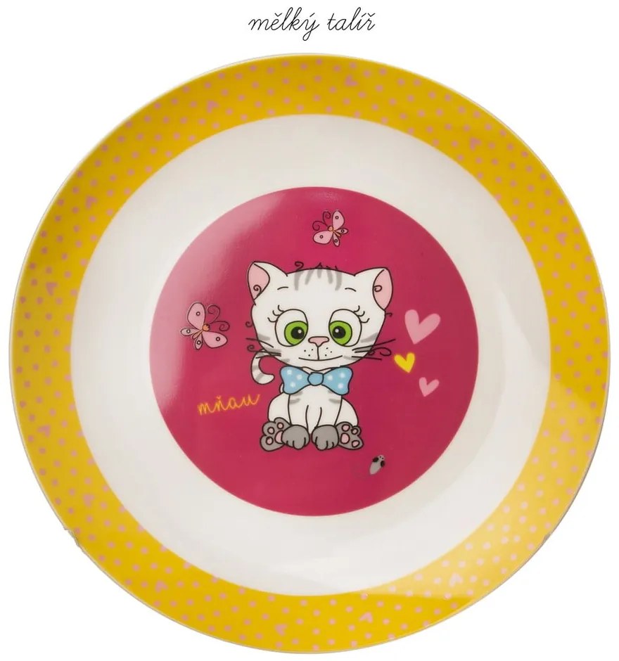 3dílný dětský porcelánový jídelní set Orion Kittens