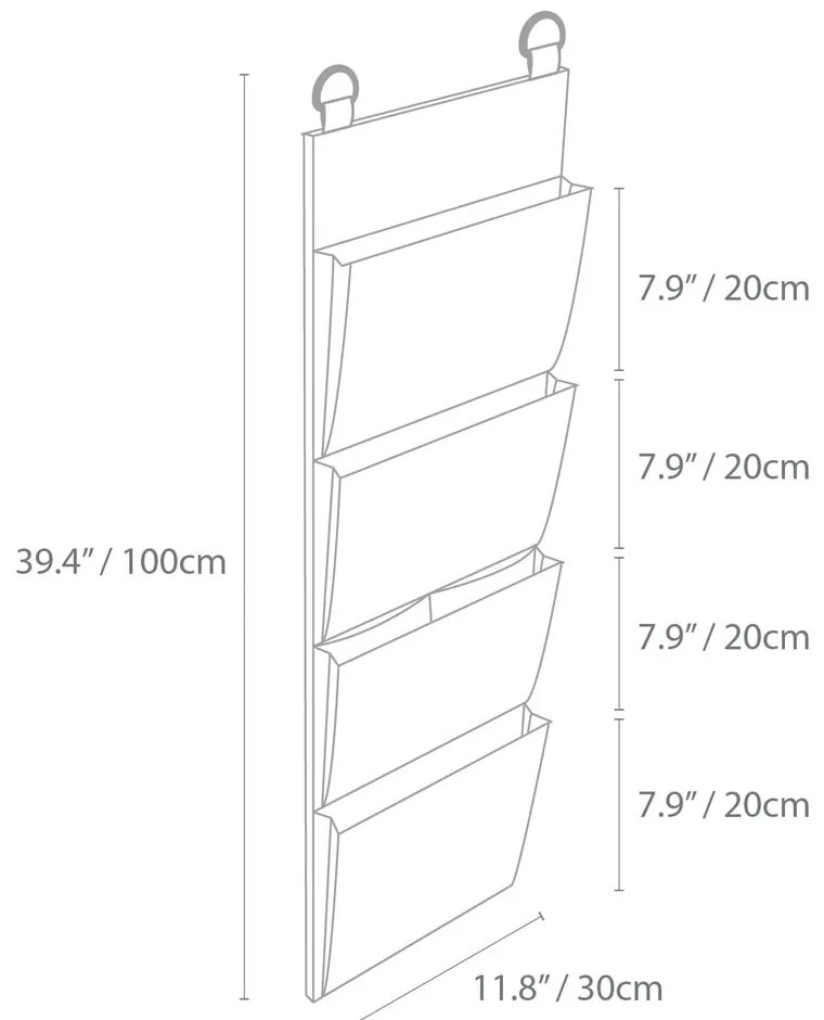 Šedý závěsný organizér Bigso Box of Sweden Hang