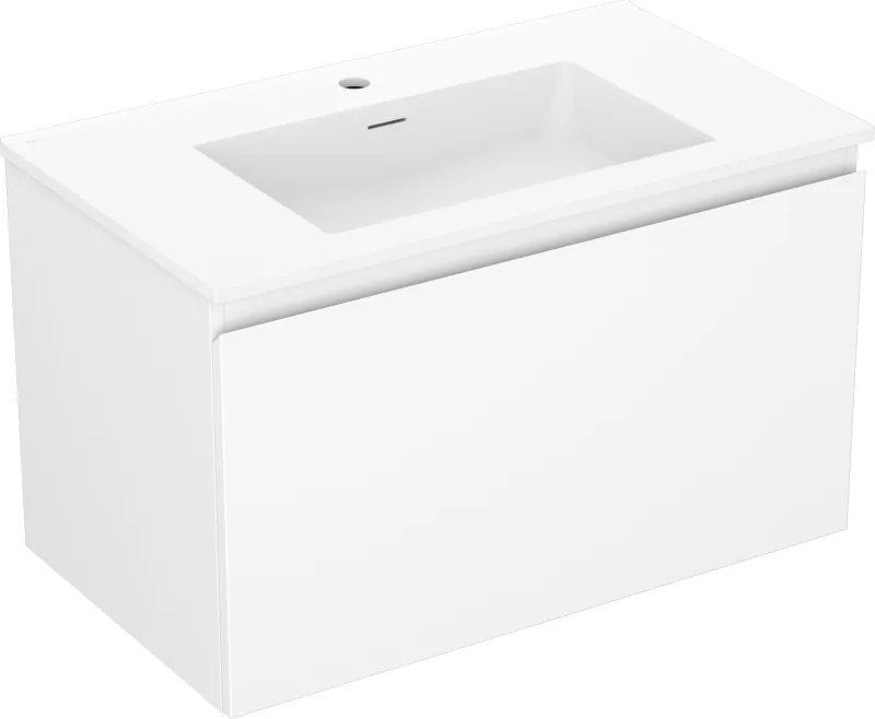 Mexen Orio, koupelnová skříňka 80 cm s umyvadlem Otis, 1 zásuvka, bílá matná, 91A10-08047-1-BF01-W18M01