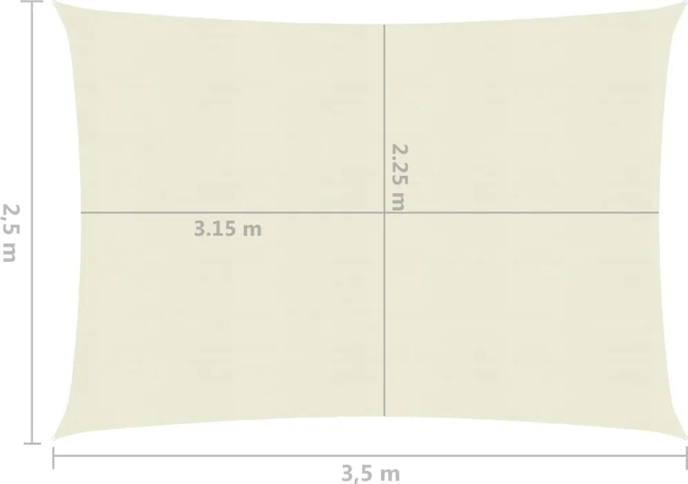 vidaXL Stínící plachta 160 g/m² 2,5 x 3,5 m HDPE [311178] Barva: Bílá