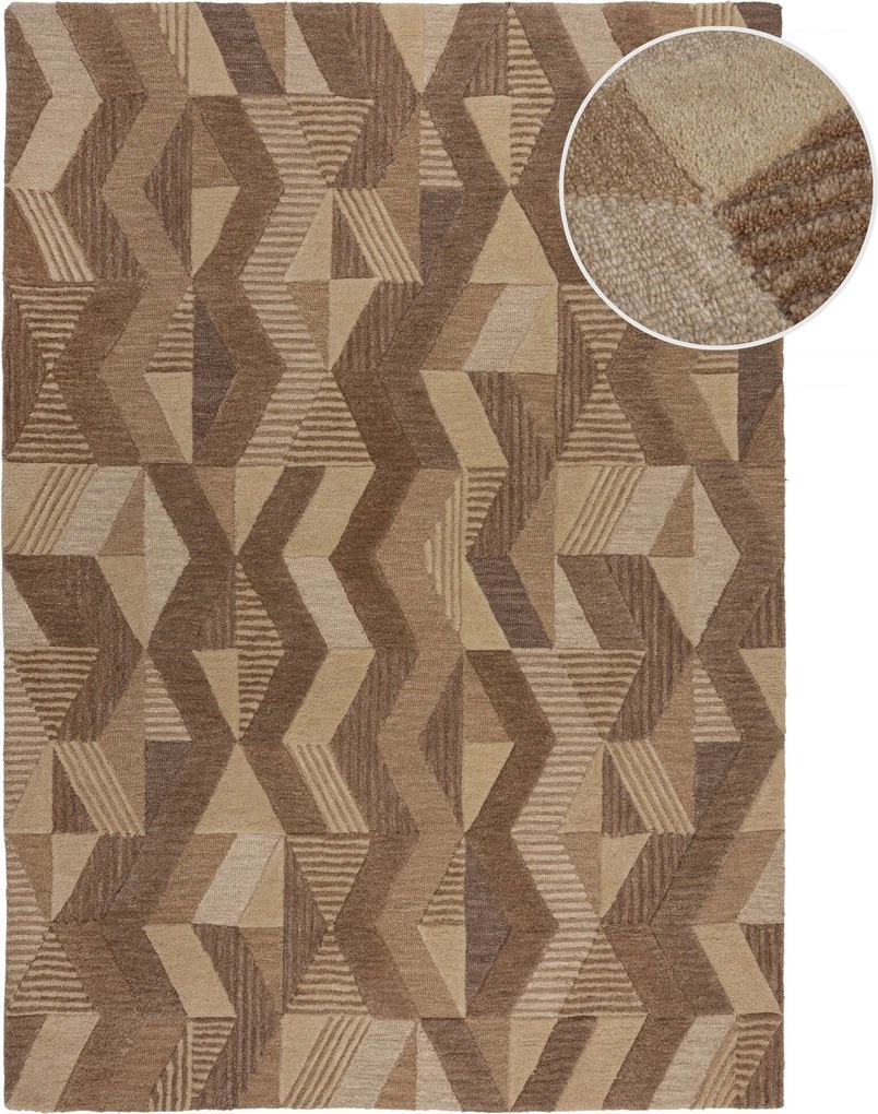 Kusový koberec Moda Asher Natural, 200x290, hnedá, chodba / predsieň, Flair Rugs