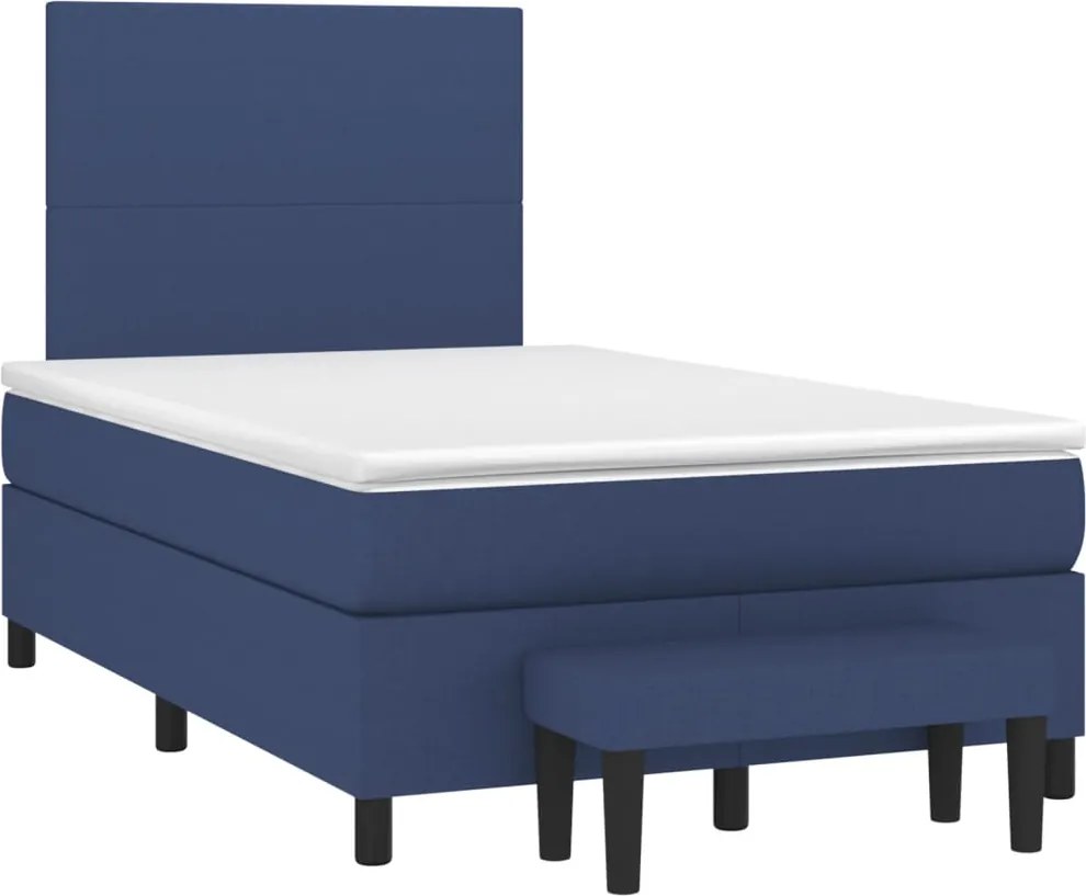 Box spring postel s matrací modrá 120x200 cm textil 3136427