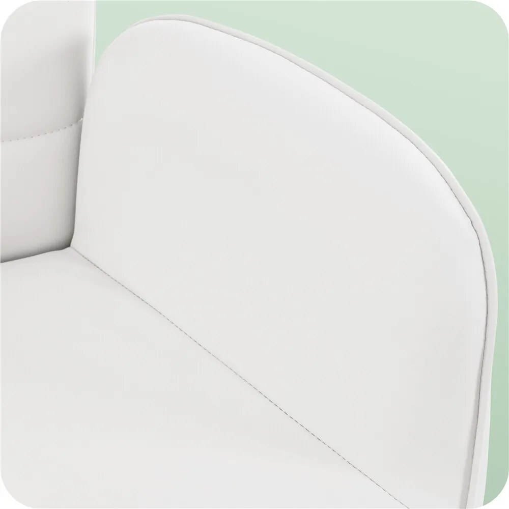 Kancelářská židle Yaheetech – bílá, 65,5 cm (délka) × 64,5 cm (šířka) × 83 cm – 93 cm (výška) (266457291649)