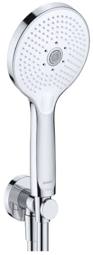 Duravit - Set sprchové hlavice, kolínka a hadice, 3 proudy, chrom/bílá UV0762001005