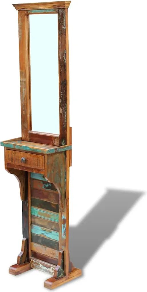 Zrcadlo do předsíně masivní recyklované dřevo 47 x 23 x 180 cm 243330