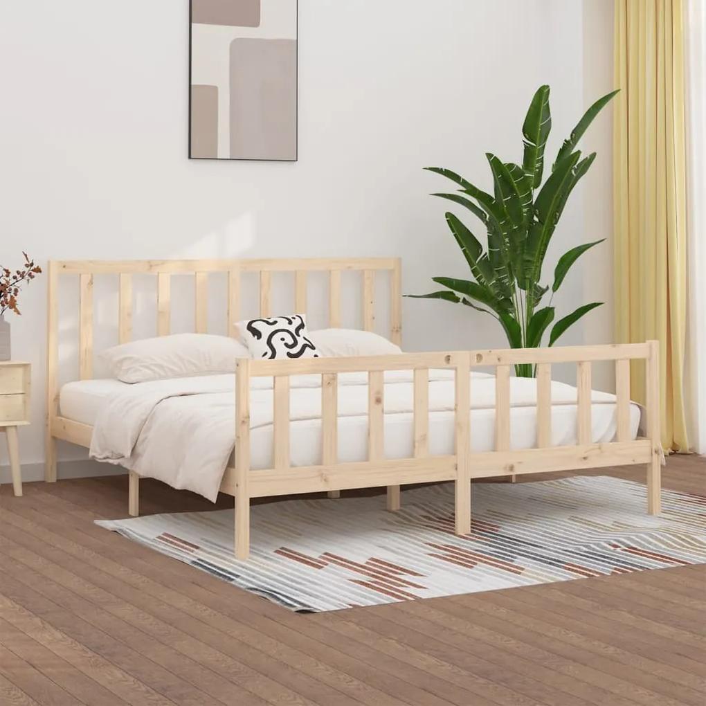 Rám postele masivní dřevo 200 x 200 cm,  3106853