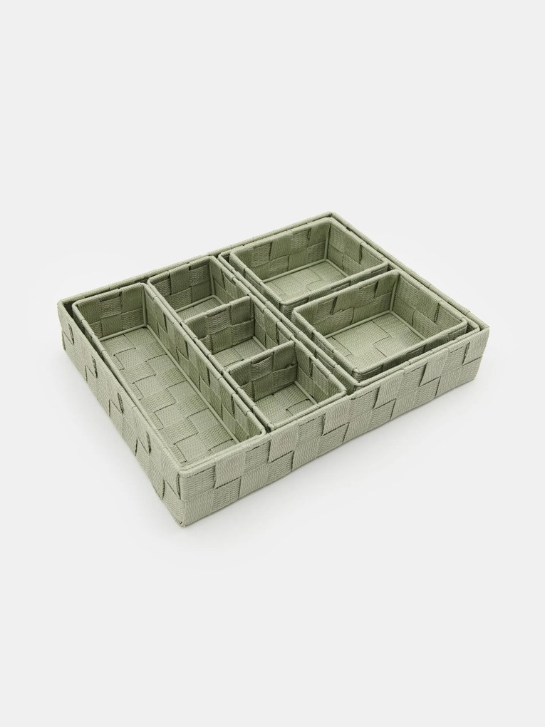 Sinsay - Sada úložných krabiček 6 pack - zelená