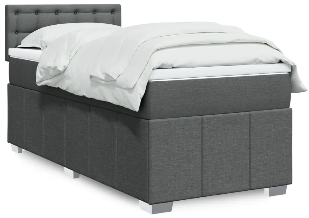 Box spring postel s matrací tmavě šedá 90x190 cm textil 3286938