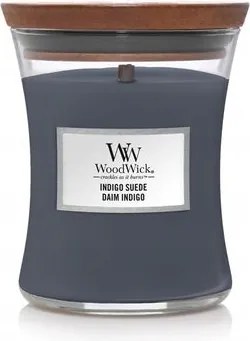 WoodWick střední svíčka Indigo Suede 275 g