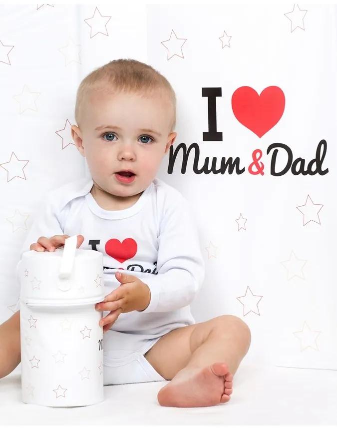NEW BABY přebalovací nástavec I love Mum and Dad 80x50 cm bílá