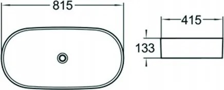 Mexen Suzana umyvadlo na desku, 81x41 cm, BÍLÁ, 21698100